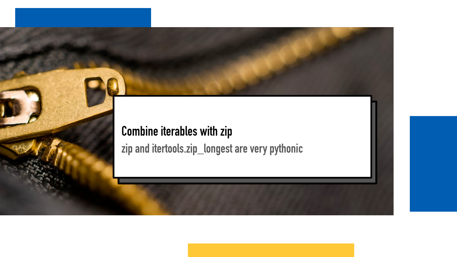 Combine iterables with zip : Juha-Matti Santala Combine iterables with zip : Juha-Matti Santala